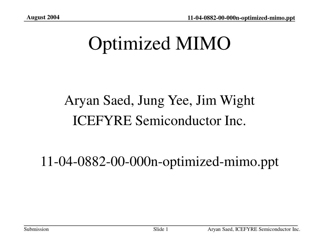 PPT - Optimized MIMO PowerPoint Presentation, free download - ID:5876121