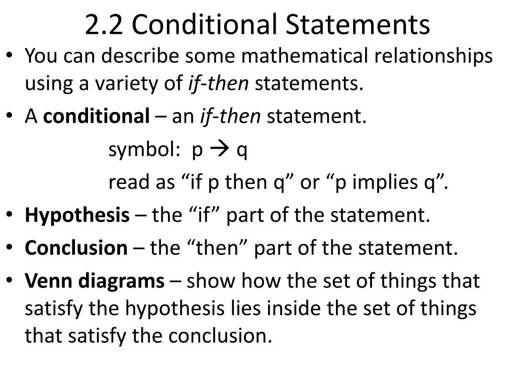 PPT - 2.2 Conditional Statements PowerPoint Presentation, free download ...