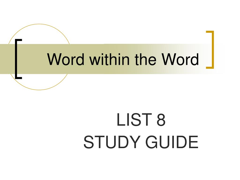 PPT - Word within the Word PowerPoint Presentation, free download - ID ...