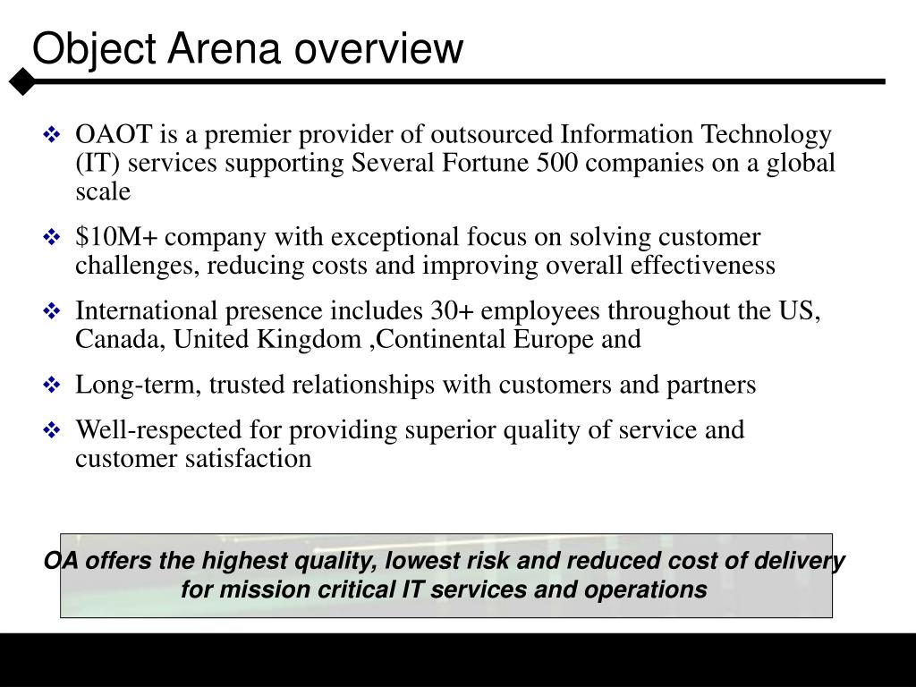 PPT - Object Arena overview PowerPoint Presentation, free download - ID ...