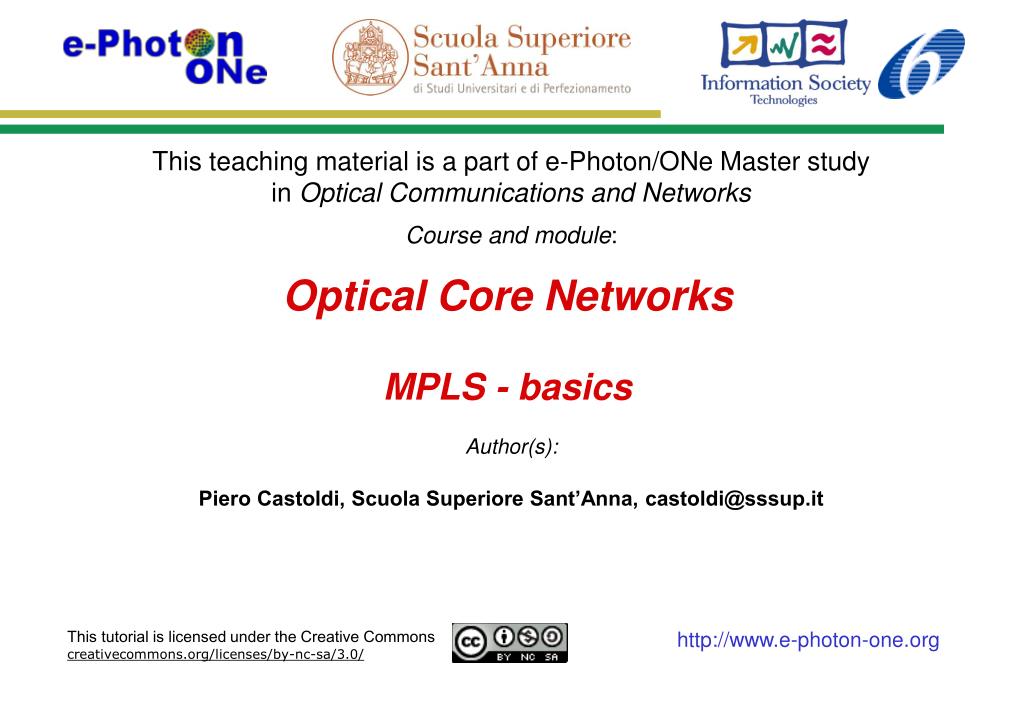 PPT - Optical Core Networks MPLS - basics PowerPoint Presentation, free ...