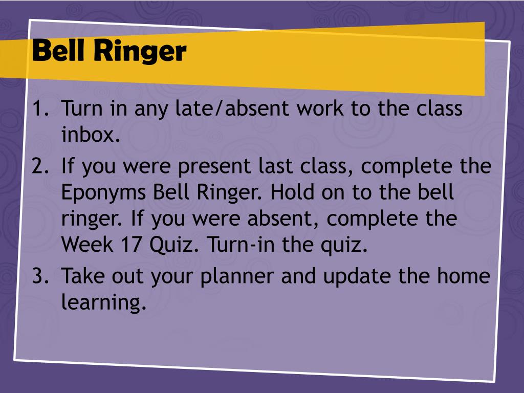 PPT - Bell Ringer PowerPoint Presentation, free download - ID:5890084