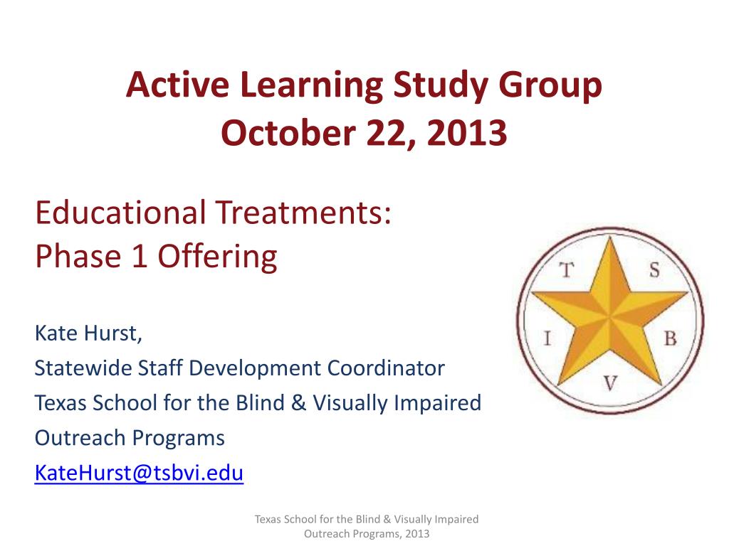PPT - Active Learning Study Group October 22, 2013 PowerPoint ...