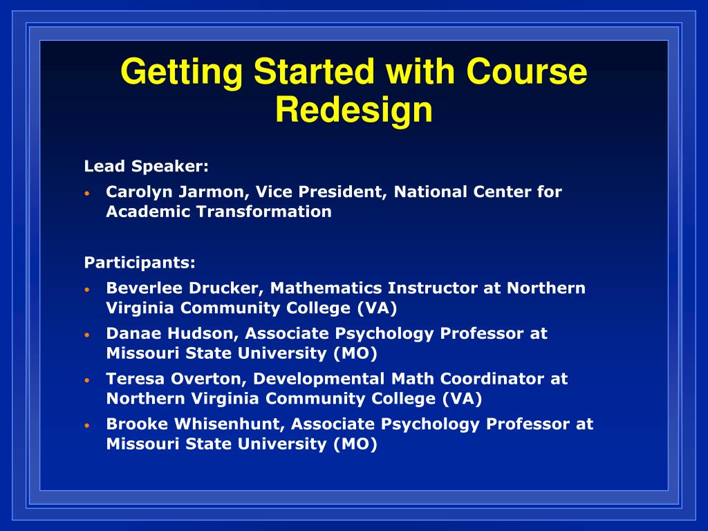 PPT - Course Redesign for Improved Learning Outcomes PowerPoint ...