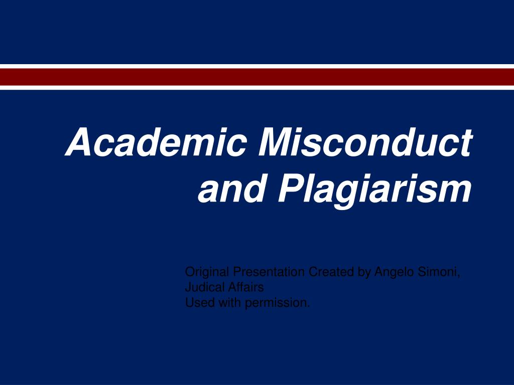 PPT - Academic Misconduct and Plagiarism PowerPoint Presentation, free ...