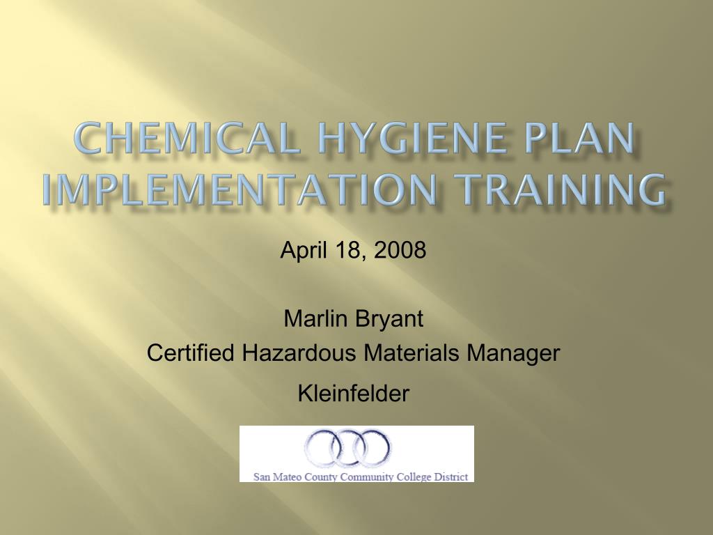PPT - Chemical Hygiene Plan Implementation Training PowerPoint ...