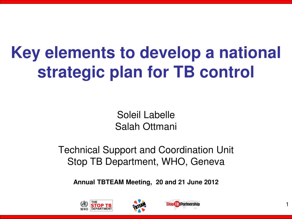 PPT - Key elements to develop a national strategic plan for TB control ...