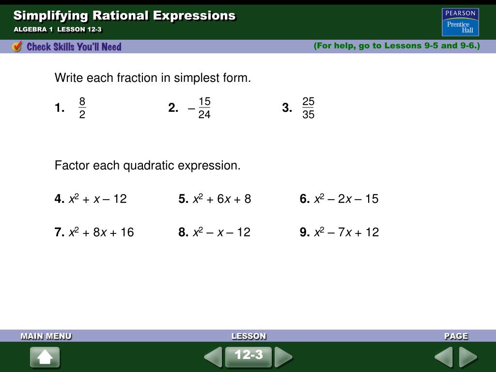 PPT - Simplifying Rational Expressions PowerPoint Presentation, free ...