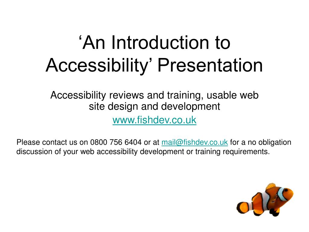 PPT - ‘An Introduction to Accessibility’ Presentation PowerPoint ...