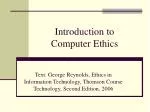PPT - Introduction to Computer Ethics PowerPoint Presentation, free ...