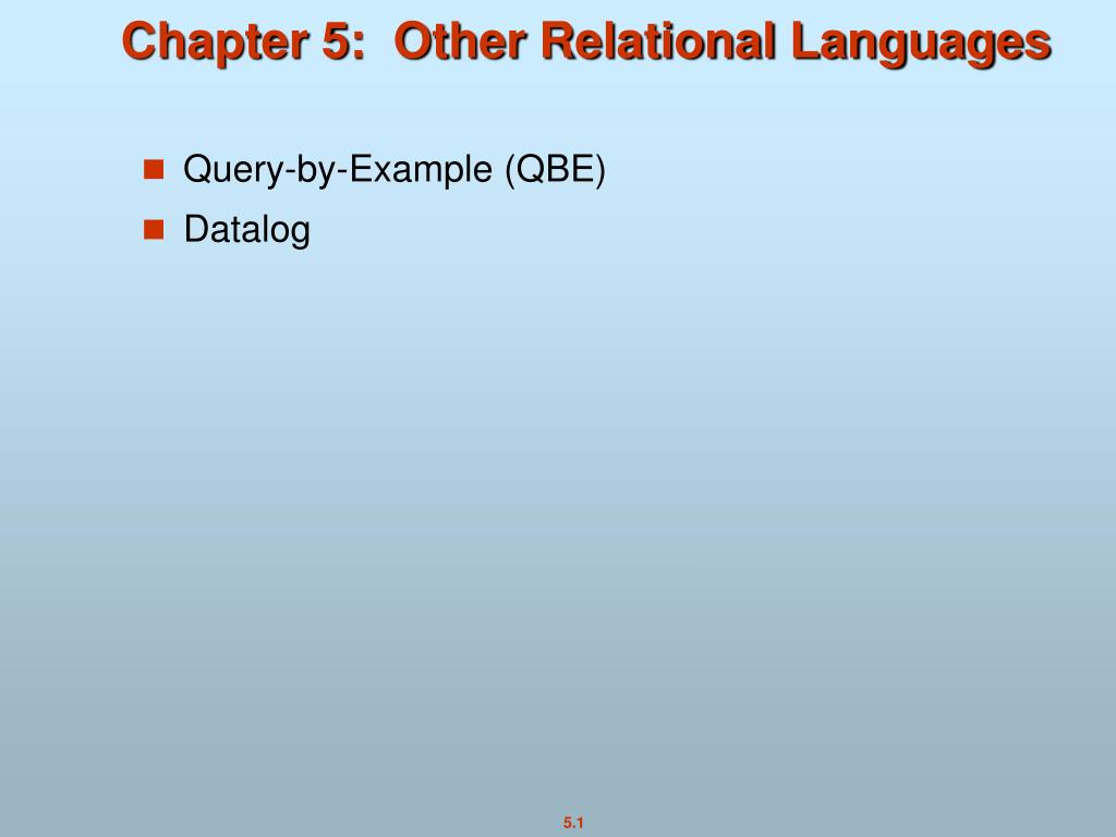 PPT - Chapter 5: Other Relational Languages PowerPoint Presentation ...