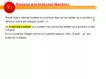PPT - Rational and Irrational Numbers PowerPoint Presentation, free ...