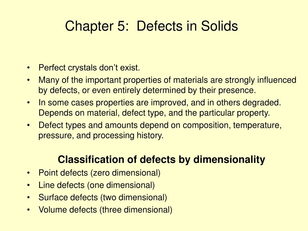 PPT - Chapter 5: Defects in Solids PowerPoint Presentation, free ...