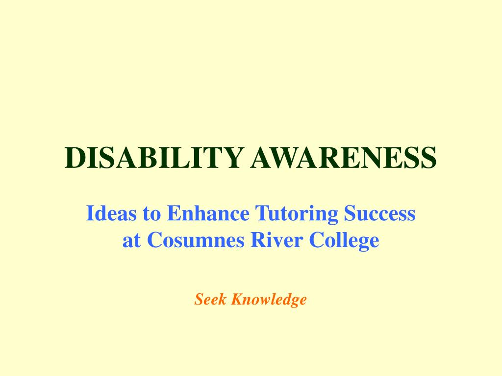 PPT - DISABILITY AWARENESS PowerPoint Presentation, free download - ID ...