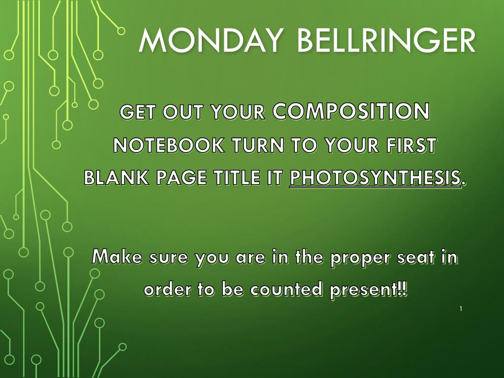 PPT - MONDAY BELLRINGER PowerPoint Presentation, free download - ID:5949017