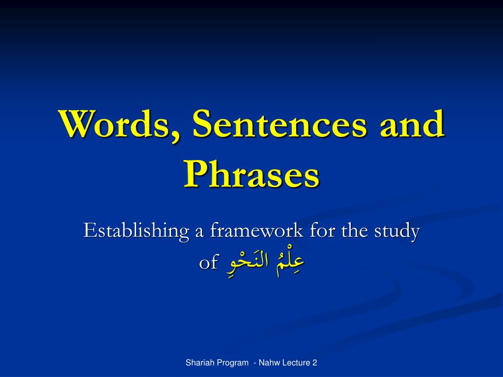 PPT - Words, Sentences and Phrases PowerPoint Presentation, free ...