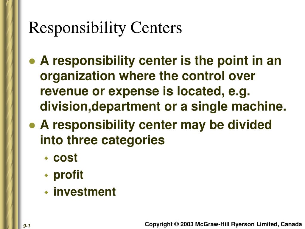 PPT - Responsibility Centers PowerPoint Presentation, free download ...
