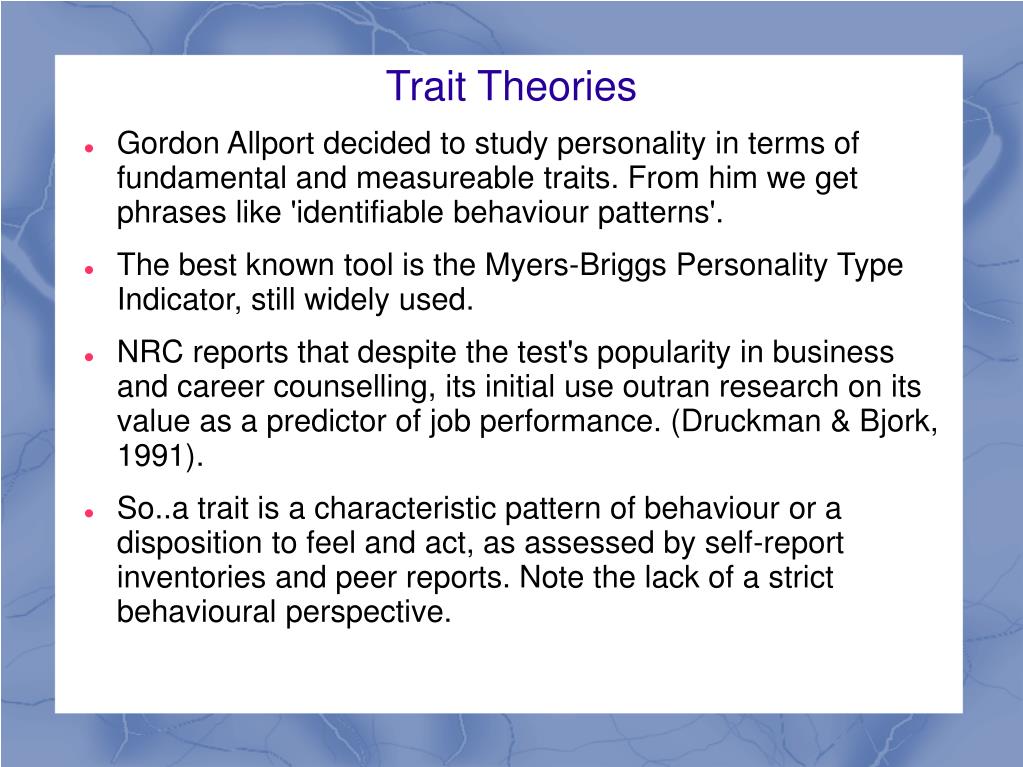 PPT - Trait Theories PowerPoint Presentation, free download - ID:5952656