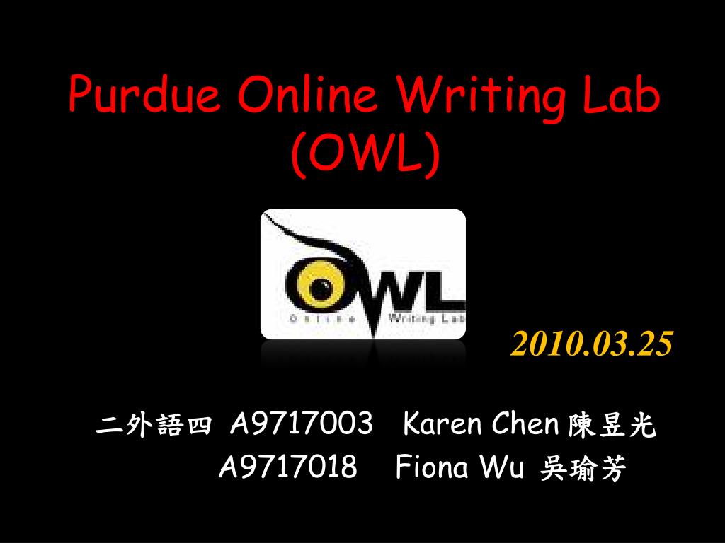 PPT - Purdue Online Writing Lab (OWL) PowerPoint Presentation, free ...