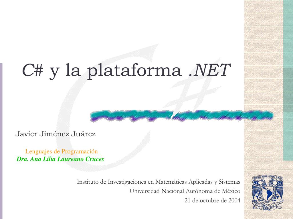 PPT - C# y la plataforma .NET PowerPoint Presentation, free download ...