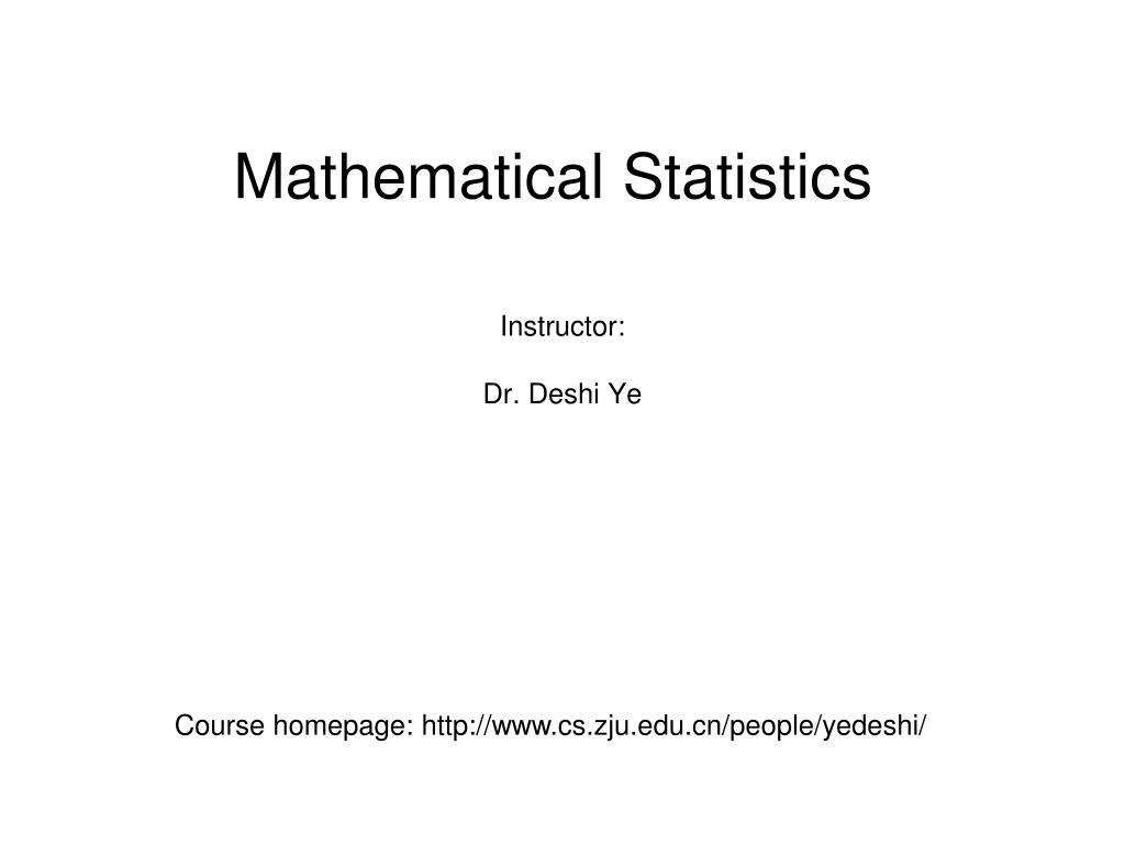 PPT - Mathematical Statistics PowerPoint Presentation, free download ...