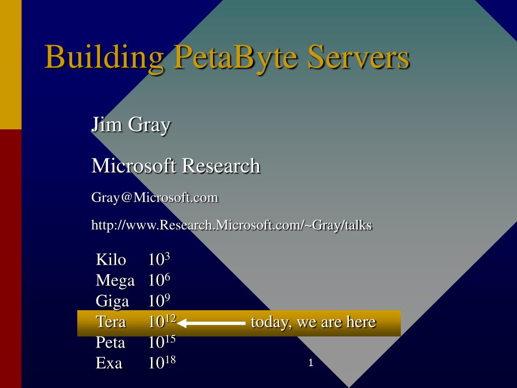 PPT - Building PetaByte Servers for Large-Scale Data Management and ...