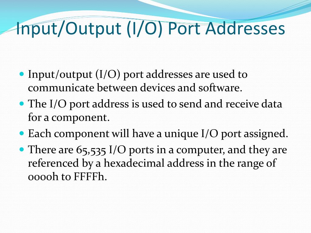 PPT - Input/Output (I/O) Port Addresses PowerPoint Presentation, free ...