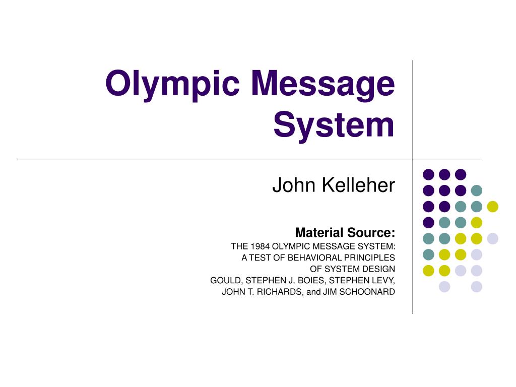 PPT - Olympic Message System PowerPoint Presentation, free download ...