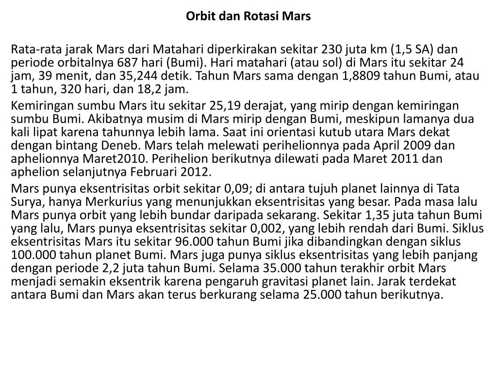PPT - Orbit dan Rotasi Mars PowerPoint Presentation, free download - ID ...
