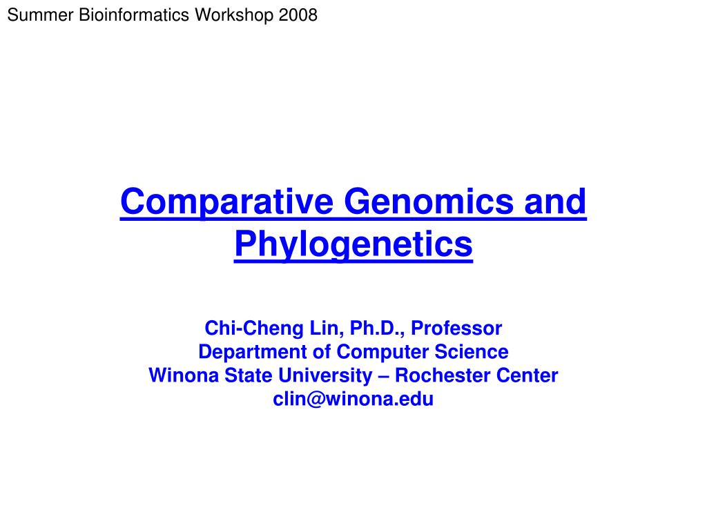 PPT - Comparative Genomics and Phylogenetics PowerPoint Presentation ...