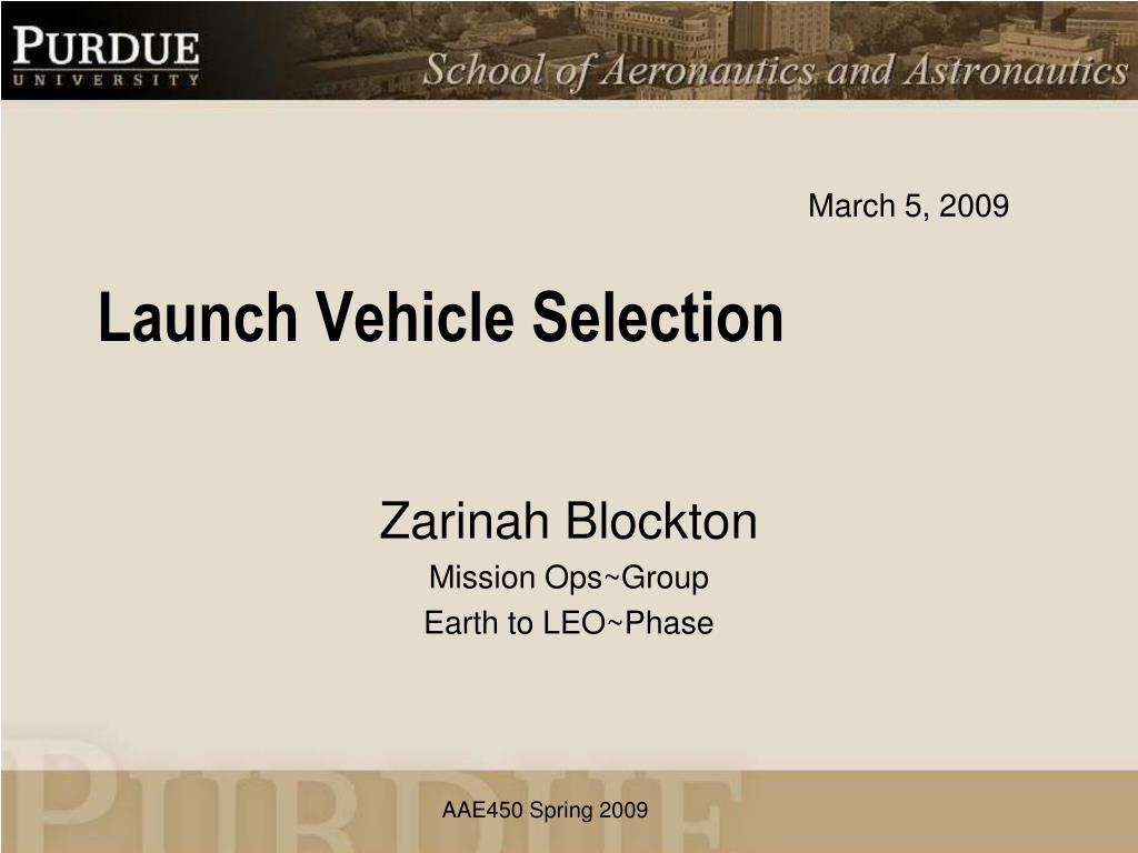 PPT - Launch Vehicle Selection PowerPoint Presentation, free download ...