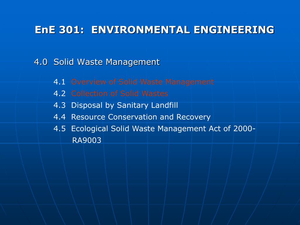 PPT - EnE 301: ENVIRONMENTAL ENGINEERING PowerPoint Presentation, free ...