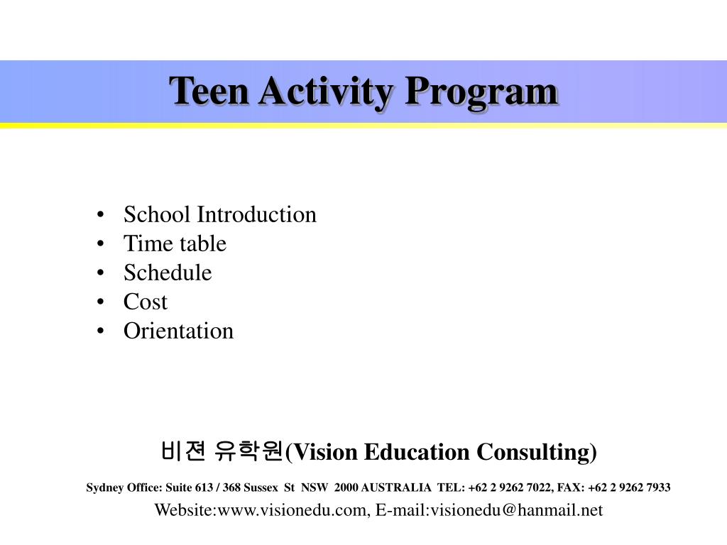 PPT - Teen Activity Program PowerPoint Presentation, free download - ID ...