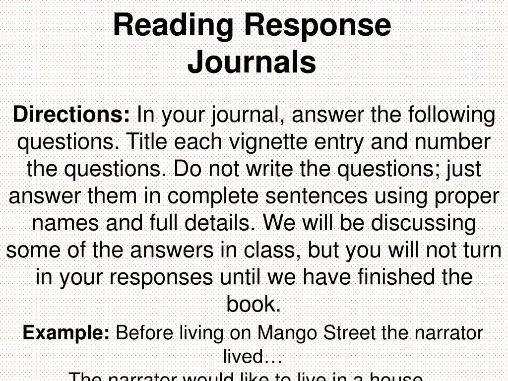 PPT - Reading Response Journals PowerPoint Presentation, free download ...