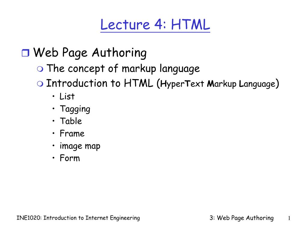 PPT - Lecture 4: HTML PowerPoint Presentation, free download - ID:6008318