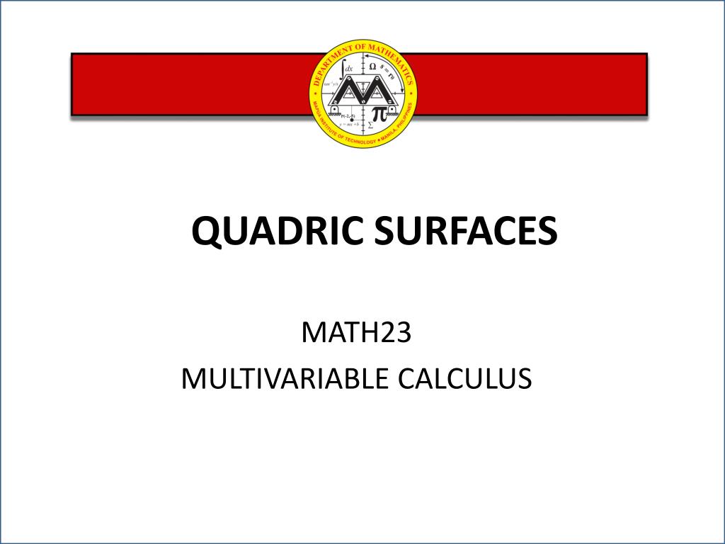 PPT - MATH23 MULTIVARIABLE CALCULUS PowerPoint Presentation, free ...
