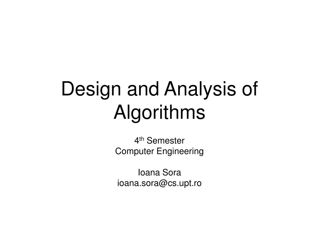 Ppt Design And Analysis Of Algorithms Powerpoint Presentation Free