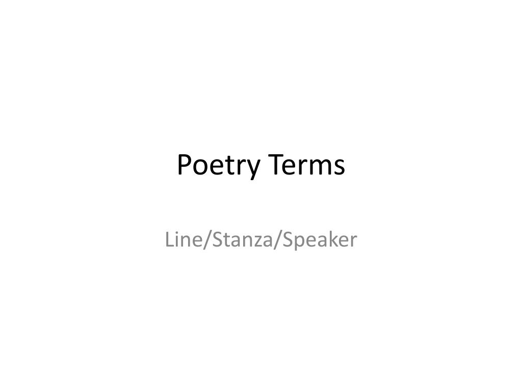 PPT - Poetry Terms PowerPoint Presentation, free download - ID:6010424