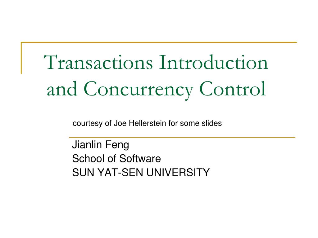 PPT - Transactions Introduction and Concurrency Control PowerPoint Presentation - ID:6011498