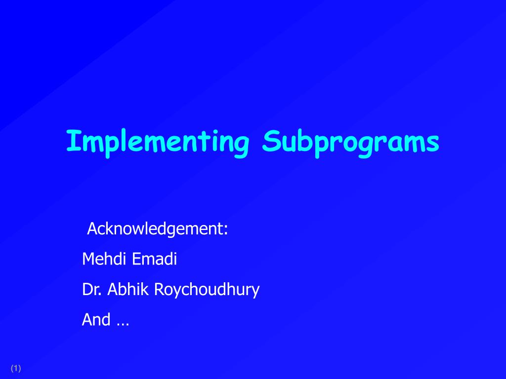PPT - Implementing Subprograms PowerPoint Presentation, free download ...