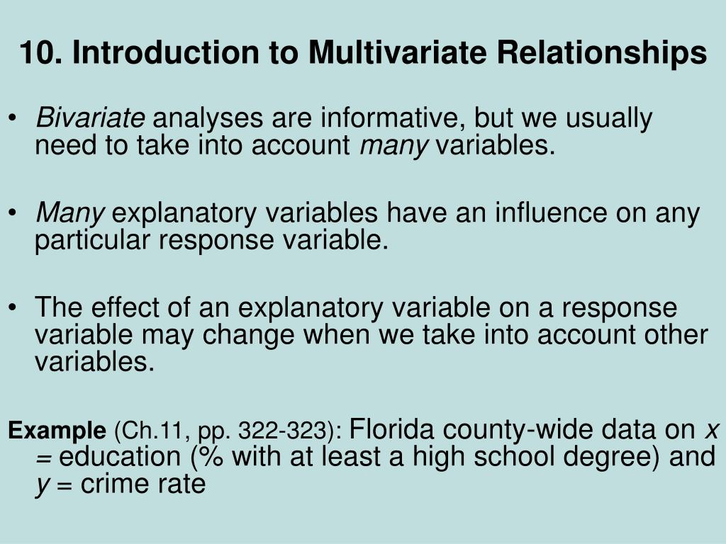 PPT - 10. Introduction to Multivariate Relationships PowerPoint ...