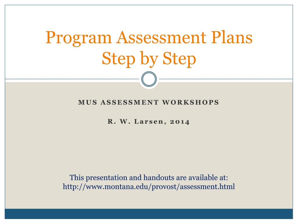 PPT - Program Assessment Plans Step by Step PowerPoint Presentation ...