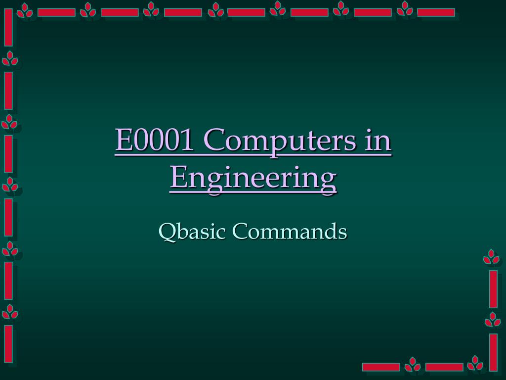 PPT - E0001 Computers in Engineering PowerPoint Presentation, free ...