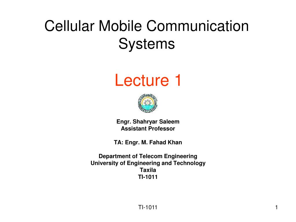 PPT - Cellular Mobile Communication Systems Lecture 1 PowerPoint ...