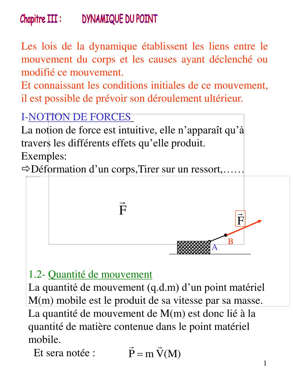 PPT - I- NOTION DE FORCES PowerPoint Presentation, free download - ID ...