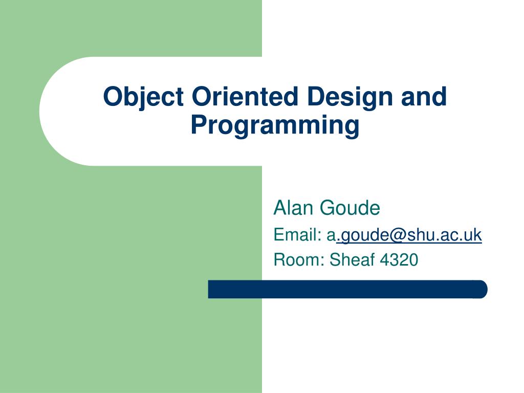 PPT - Object Oriented Design and Programming PowerPoint Presentation ...
