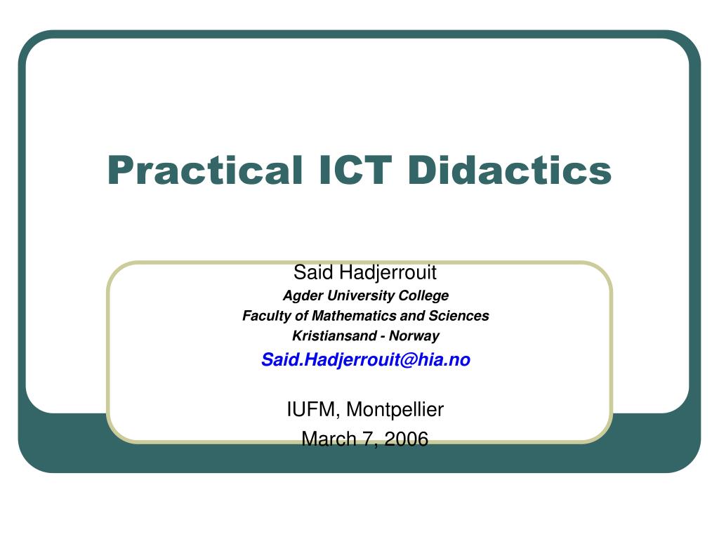 PPT - Practical ICT Didactics PowerPoint Presentation, free download ...