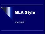 PPT - MLA Style: The Basics PowerPoint Presentation, free download - ID ...
