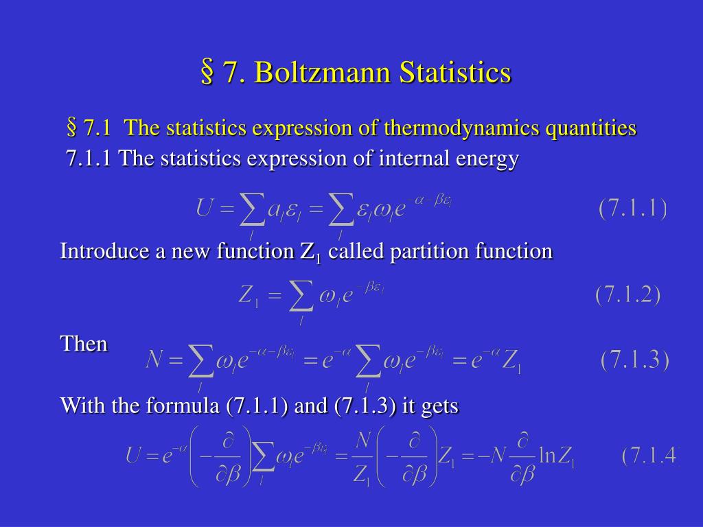 PPT - §7. Boltzmann Statistics PowerPoint Presentation, free download ...