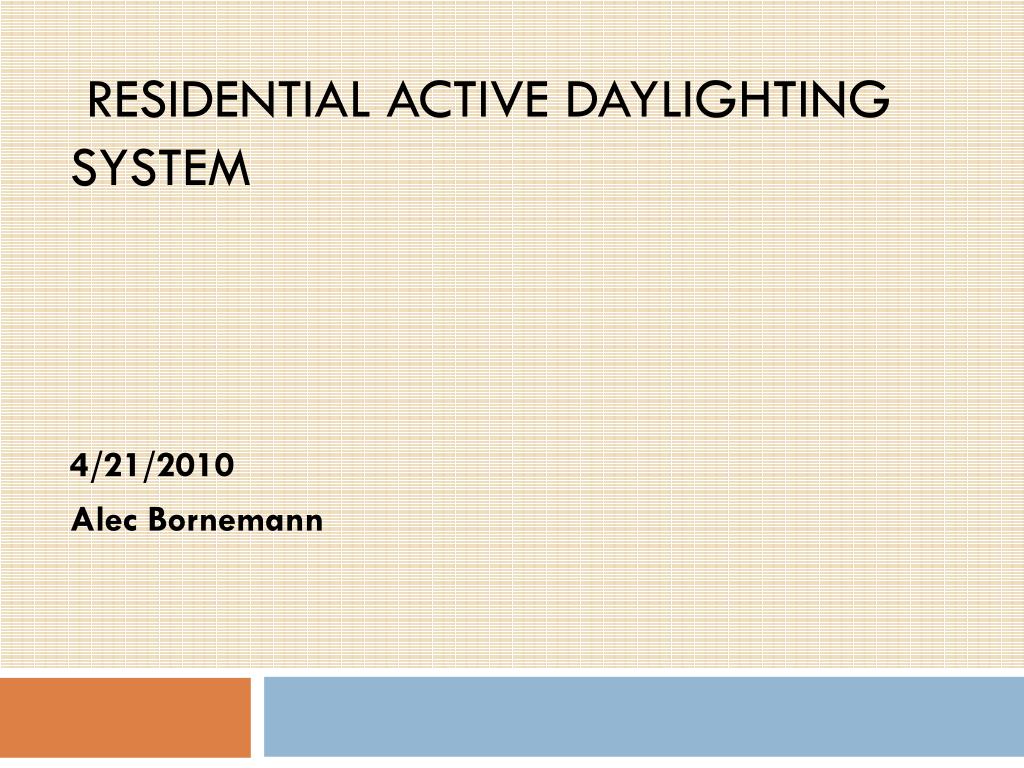 PPT - residential Active daylighting system PowerPoint Presentation ...